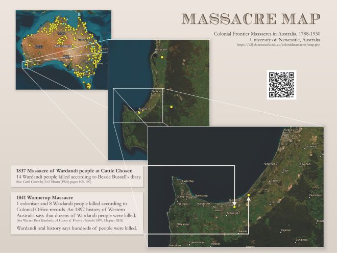 1829 onwards colonial violence on Wadjuk, Pibelmen and Wardandi Country ...